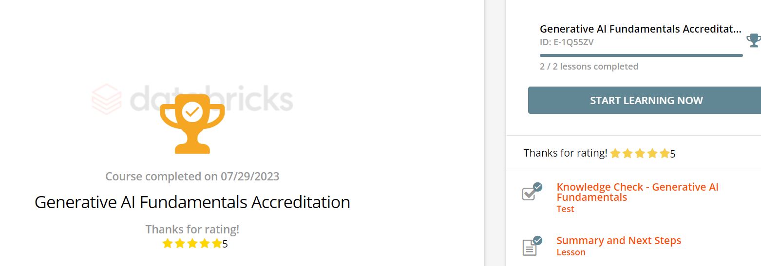 Generative AI Badge - Databricks Community - 38808